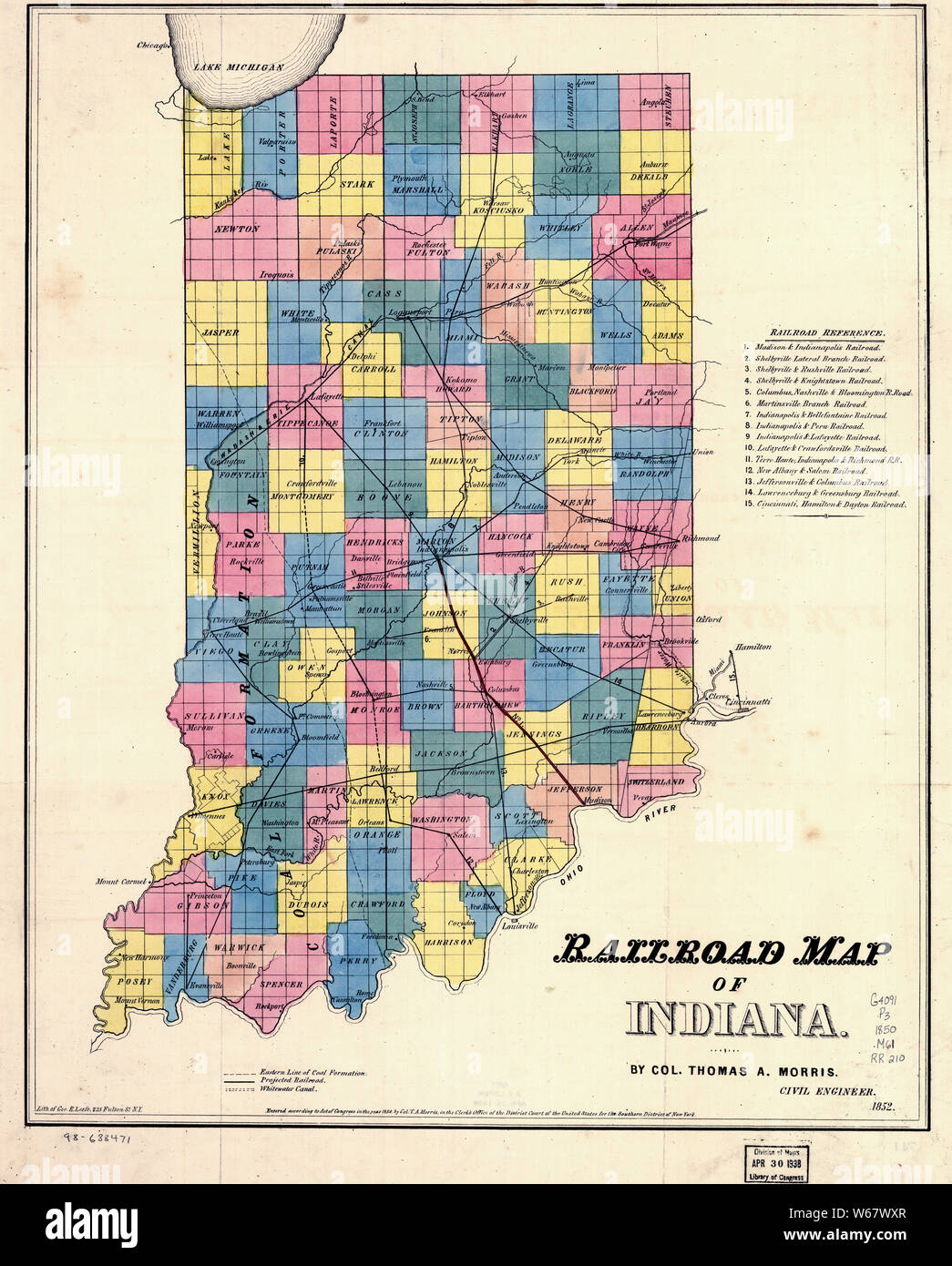 0110 Railroad Maps Railroad map of Indiana Rebuild and Repair Stock ...