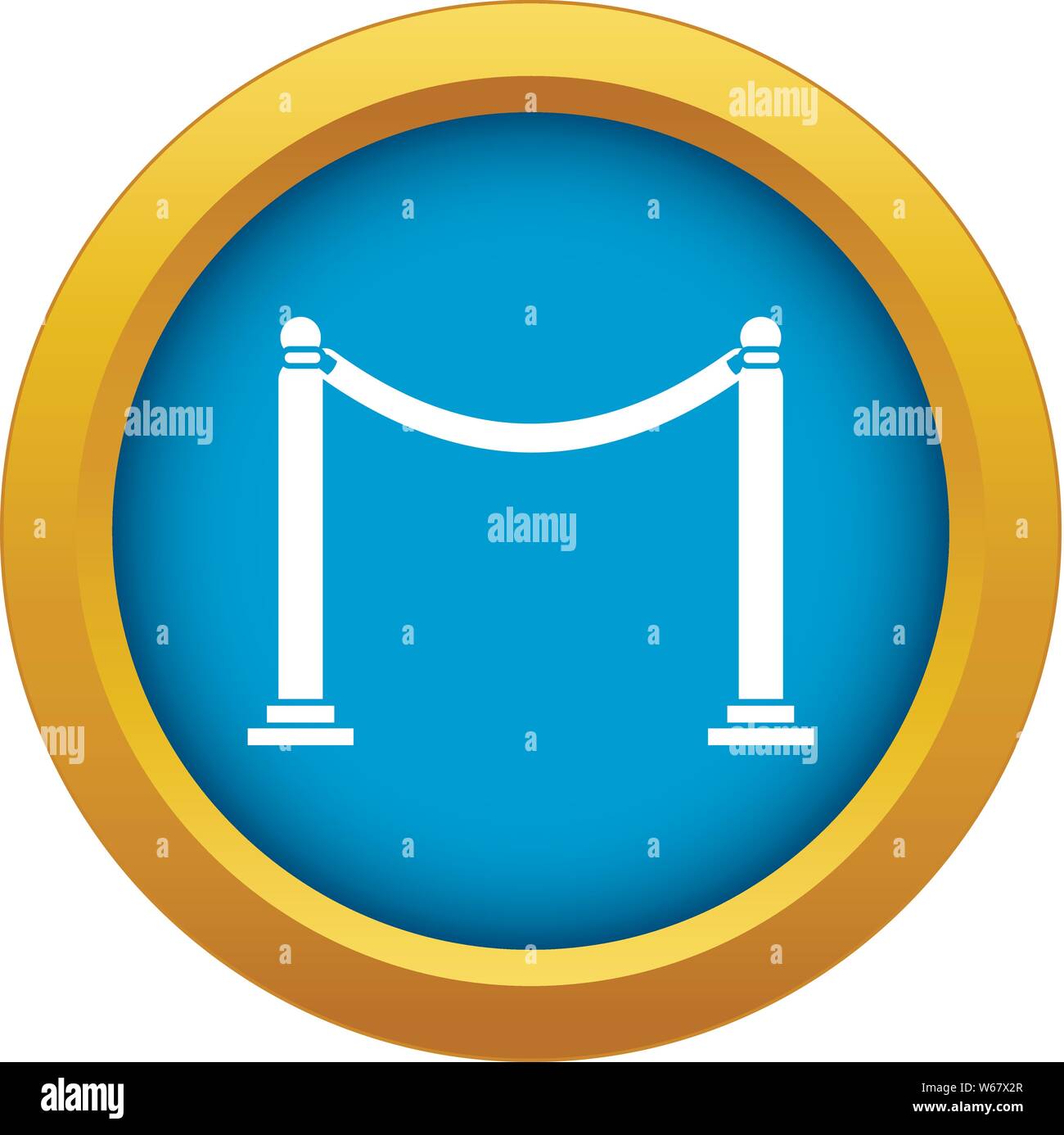 Decorative poles with tape icon blue vector isolated Stock Vector Image ...