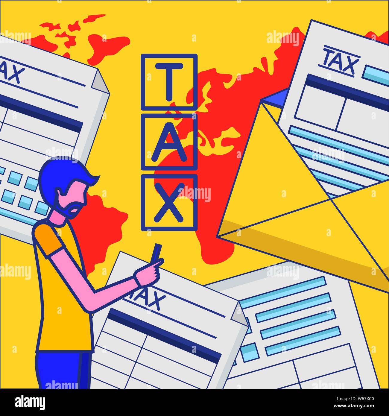 Avatar man with tax vector design Stock Vector Image & Art - Alamy