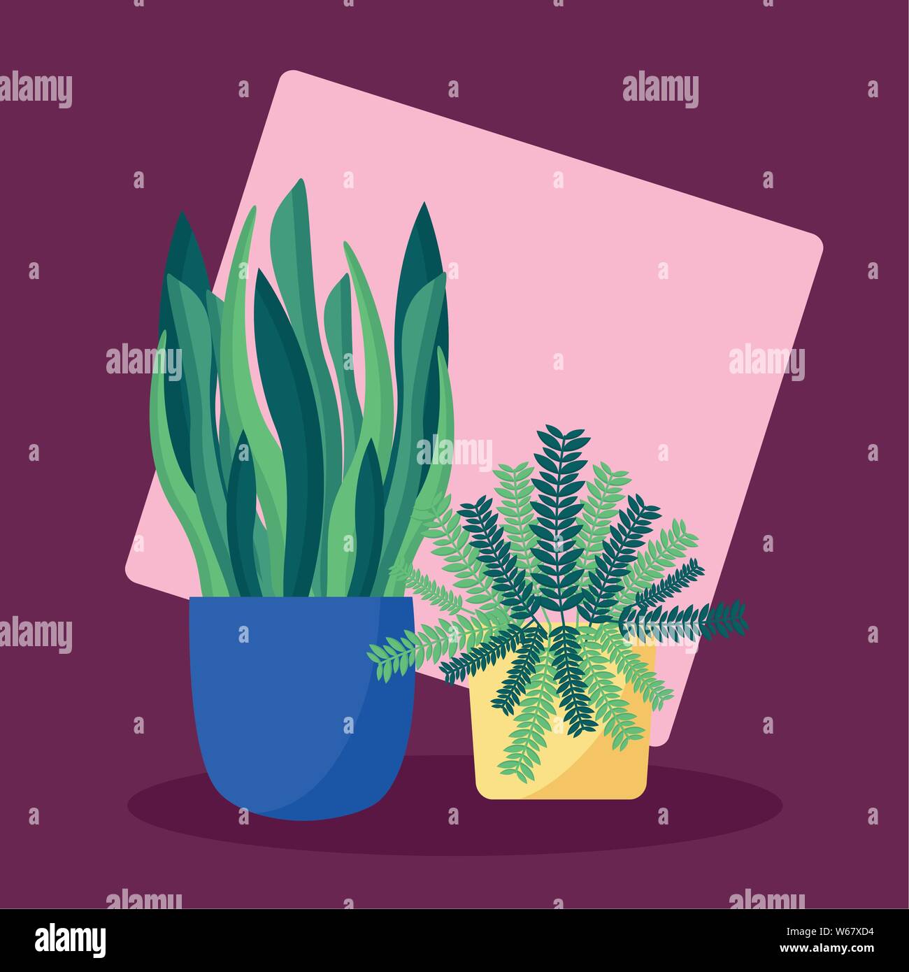 decorative plants flat image design Stock Vector Image & Art - Alamy