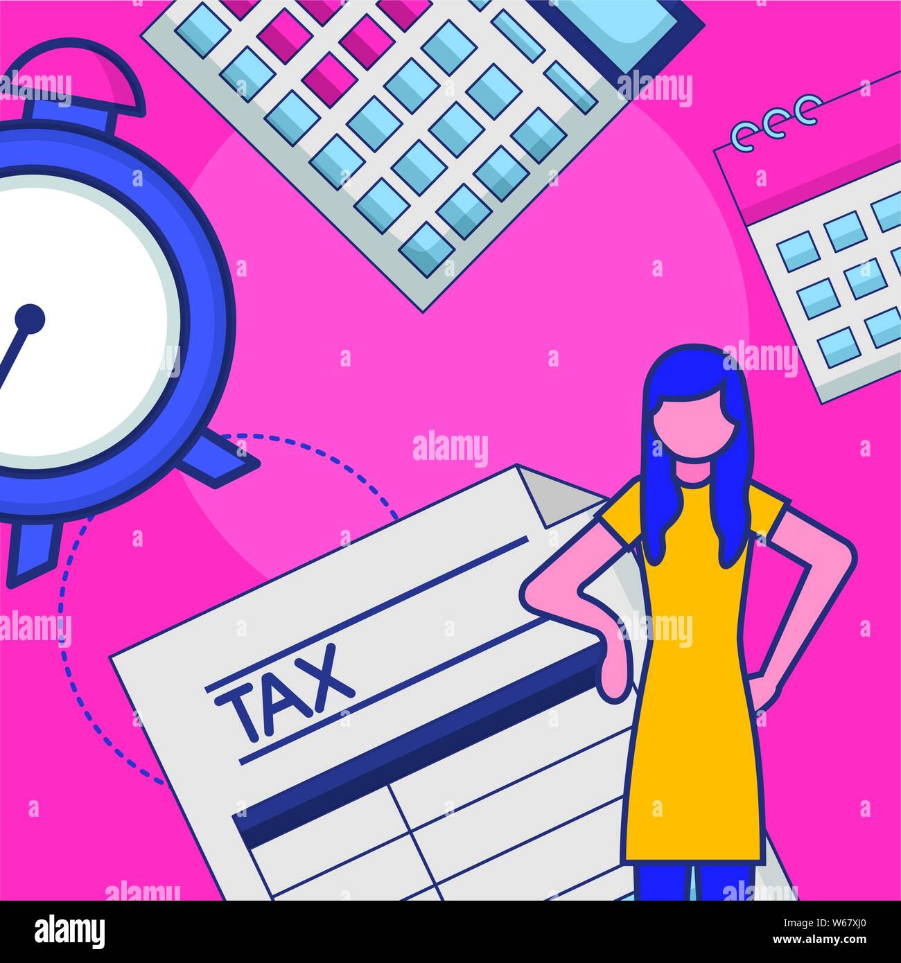 Avatar woman with tax vector design Stock Vector Image & Art - Alamy
