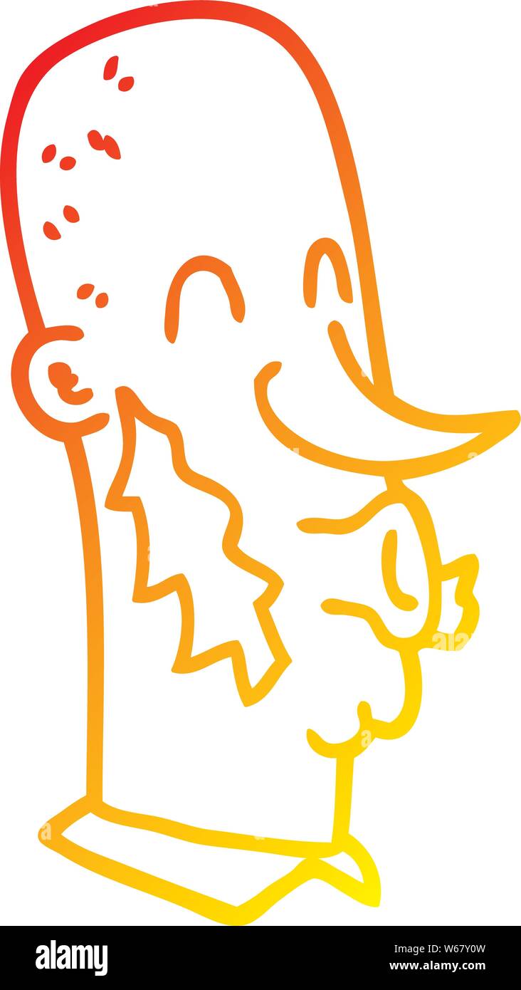 warm gradient line drawing of a cartoon man with side burns Stock ...