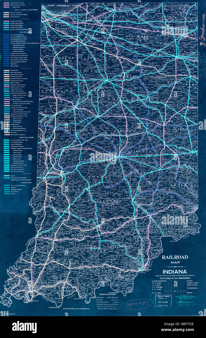 0114 Railroad Maps Railroad map of Indiana Inverted Rebuild and Repair ...