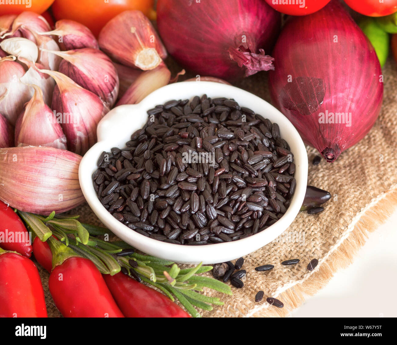 Raw black rice chili hi-res stock photography and images - Alamy