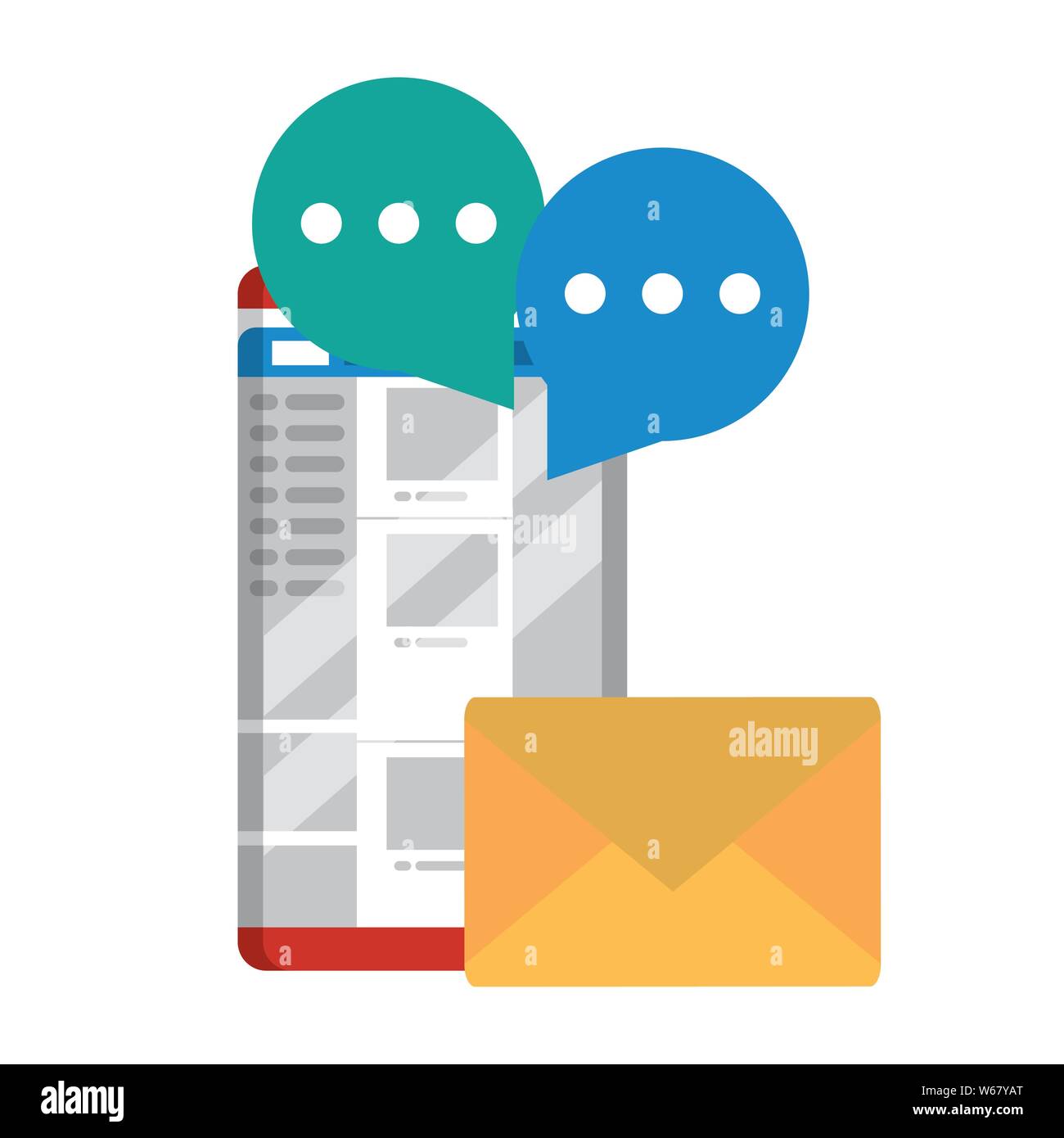 social media network chatting cartoon Stock Vector Image & Art - Alamy