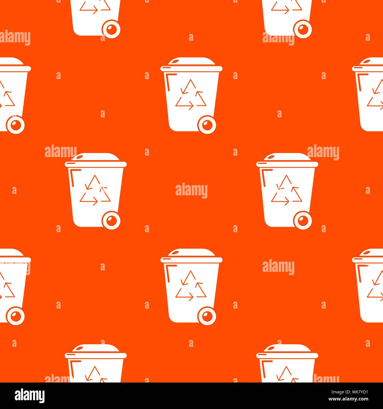 Trash wheelie bin pattern vector orange Stock Vector Image & Art - Alamy