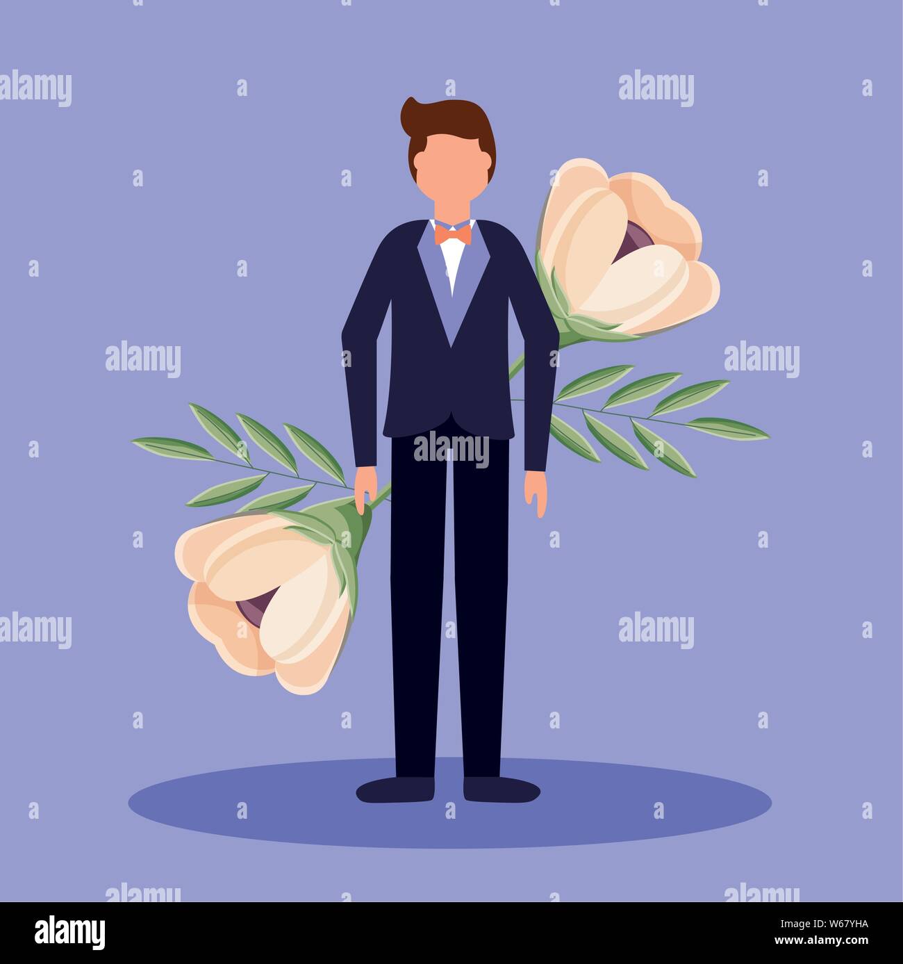 Groom avatar with wedding suit vector design Stock Vector Image & Art ...