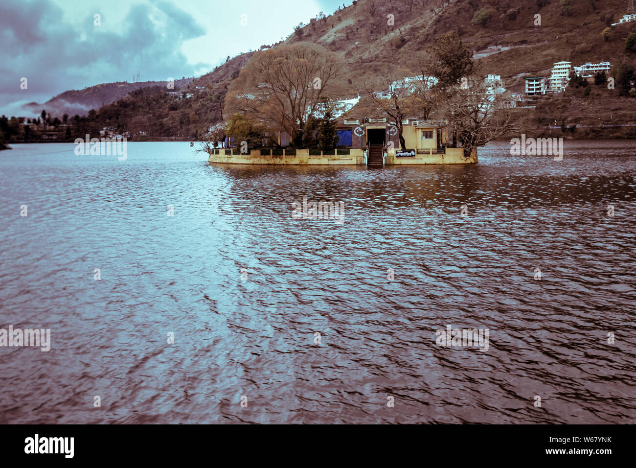beautiful landscape of Bhimtal Lake in Uttarakhand of India Stock Photo ...
