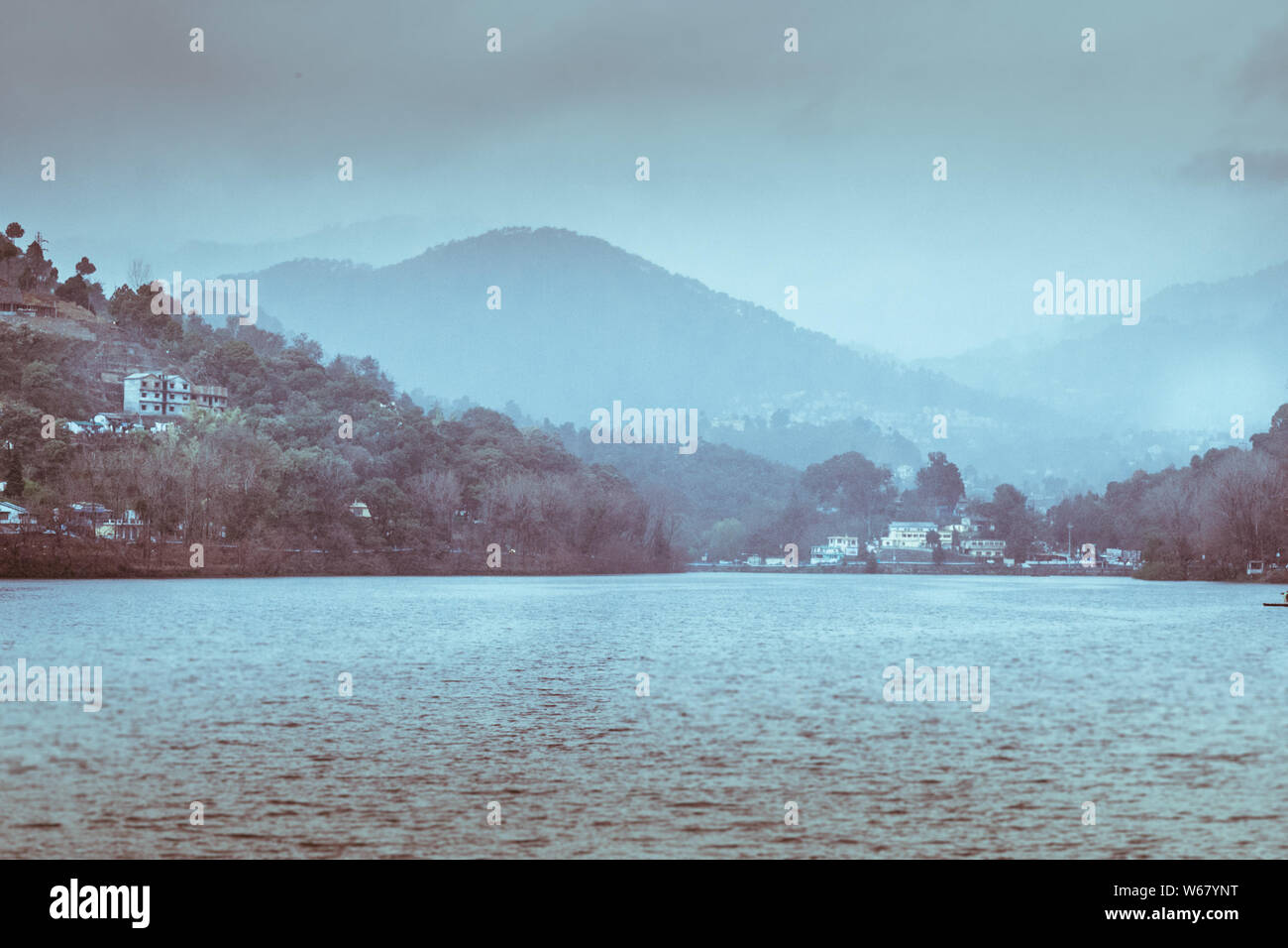 beautiful landscape of Bhimtal Lake in Uttarakhand of India Stock Photo ...
