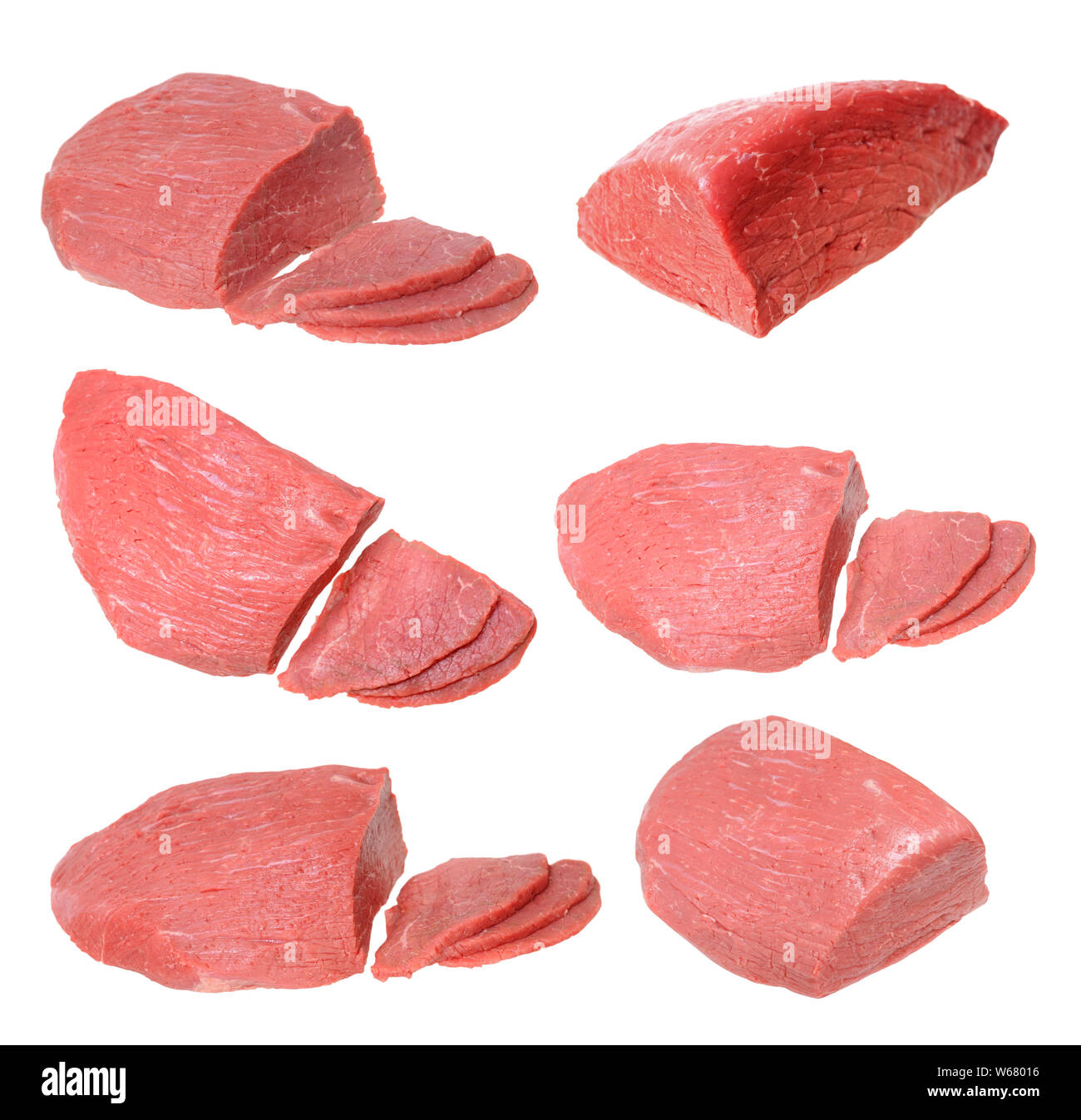 eyes round beef meat isolated on white background Stock Photo - Alamy