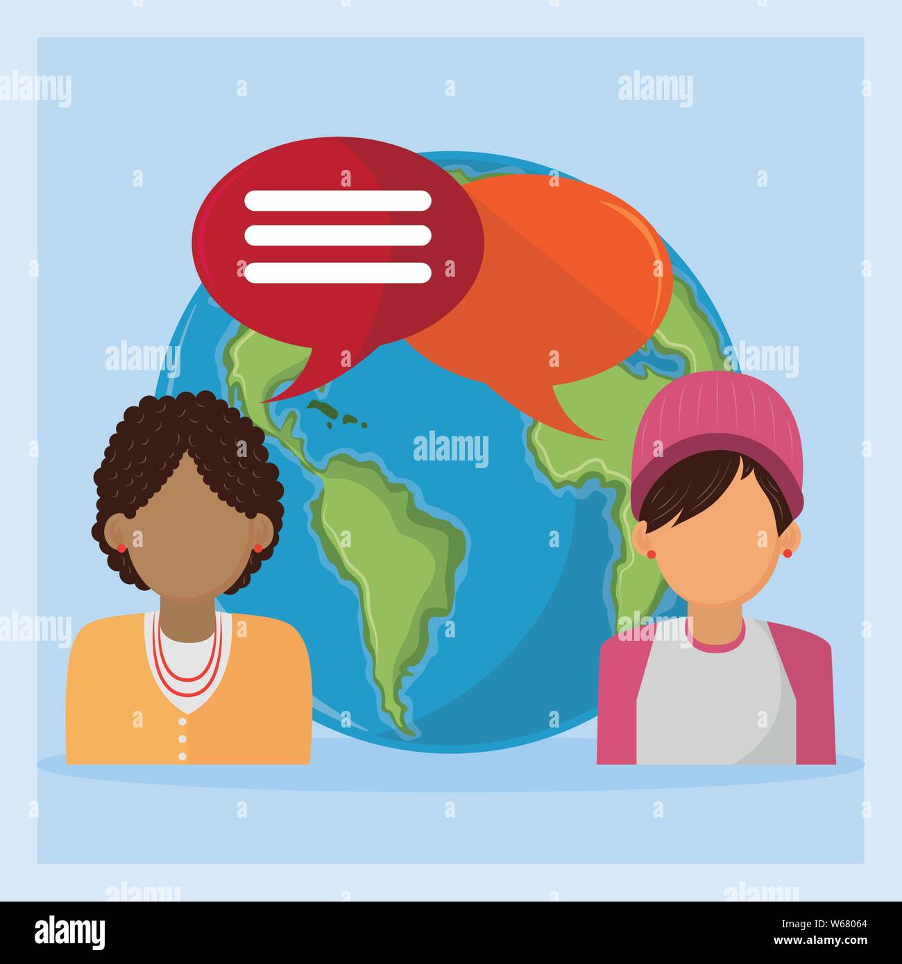 People talking around the world cartoons Stock Vector Image & Art - Alamy