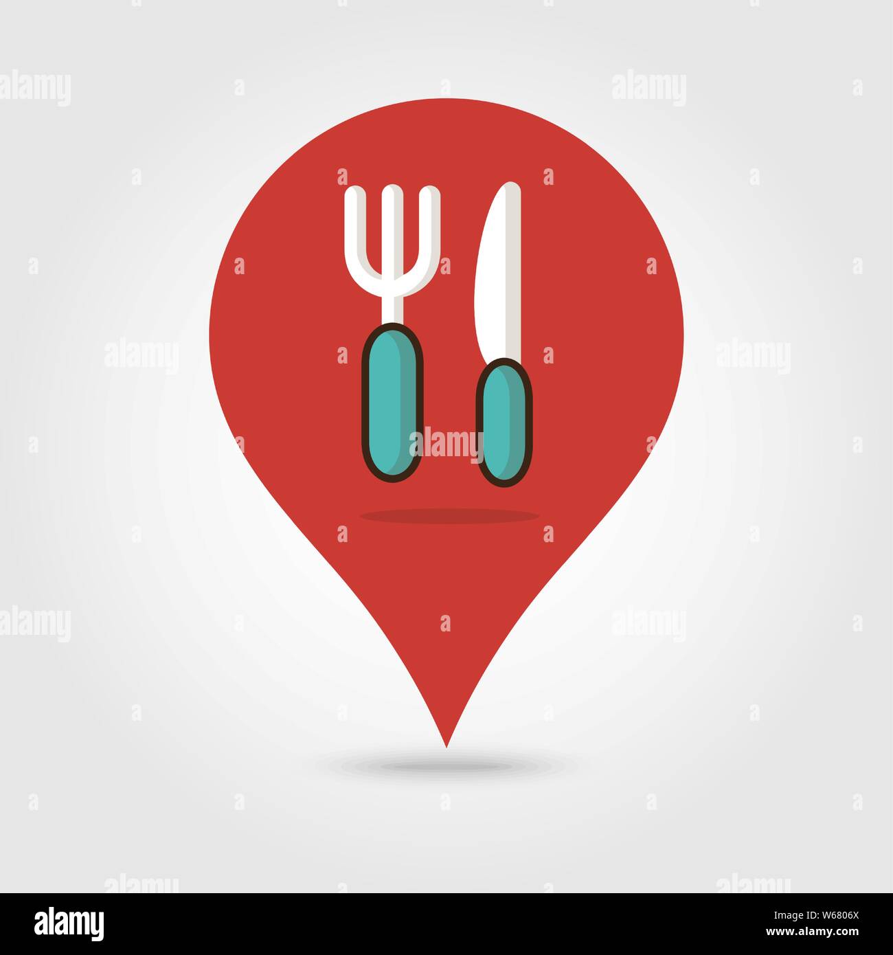 Food zone sign. Vector illustration of cafe and restaurants location ...