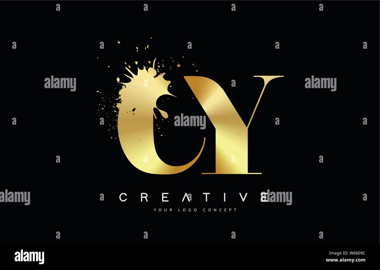CY C Y Letter Logo with Gold Melted Metal Splash Vector Design ... CY C Y Letter Logo with Gold Melted Metal Splash Vector Design ...