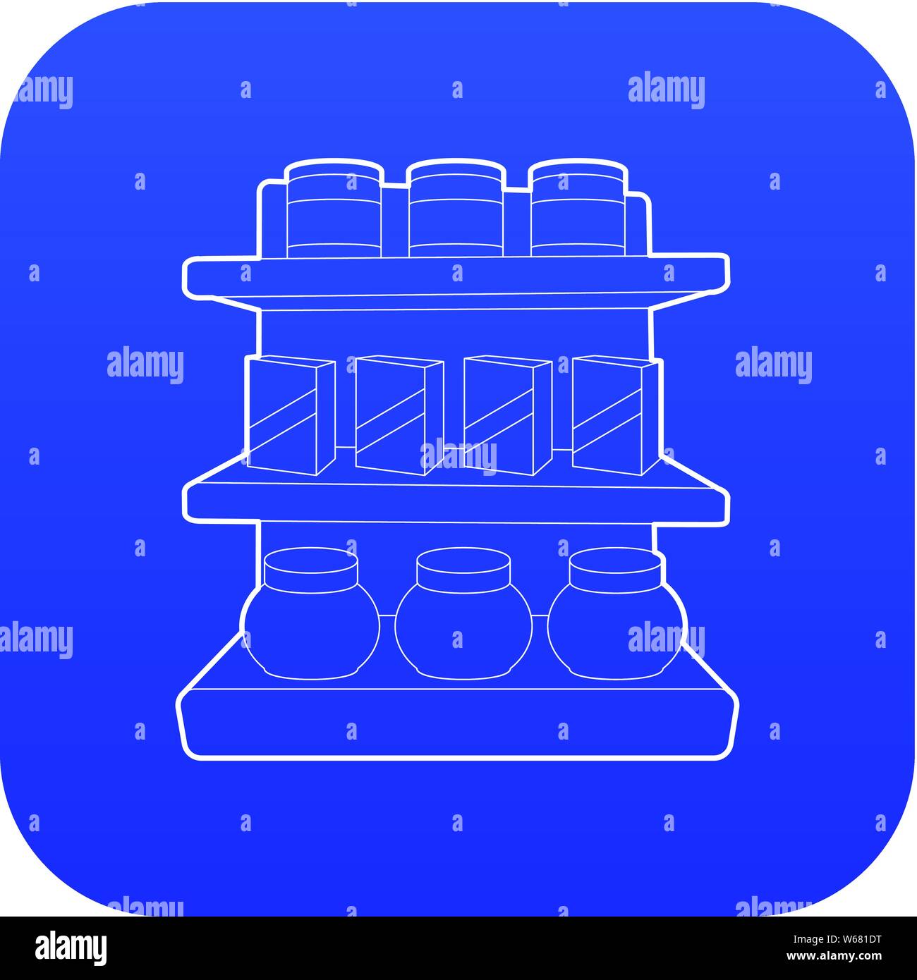 Shop shelves icon blue vector Stock Vector Image & Art - Alamy