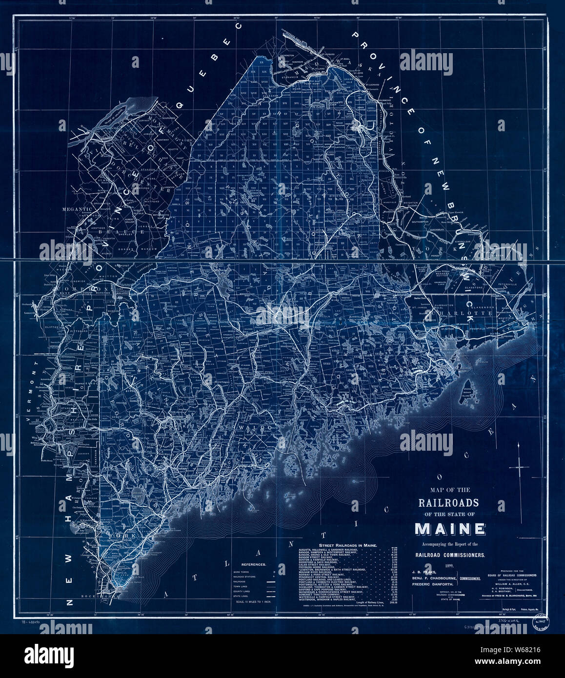0124 Railroad Maps Map of the railroads of the state of Maine ...