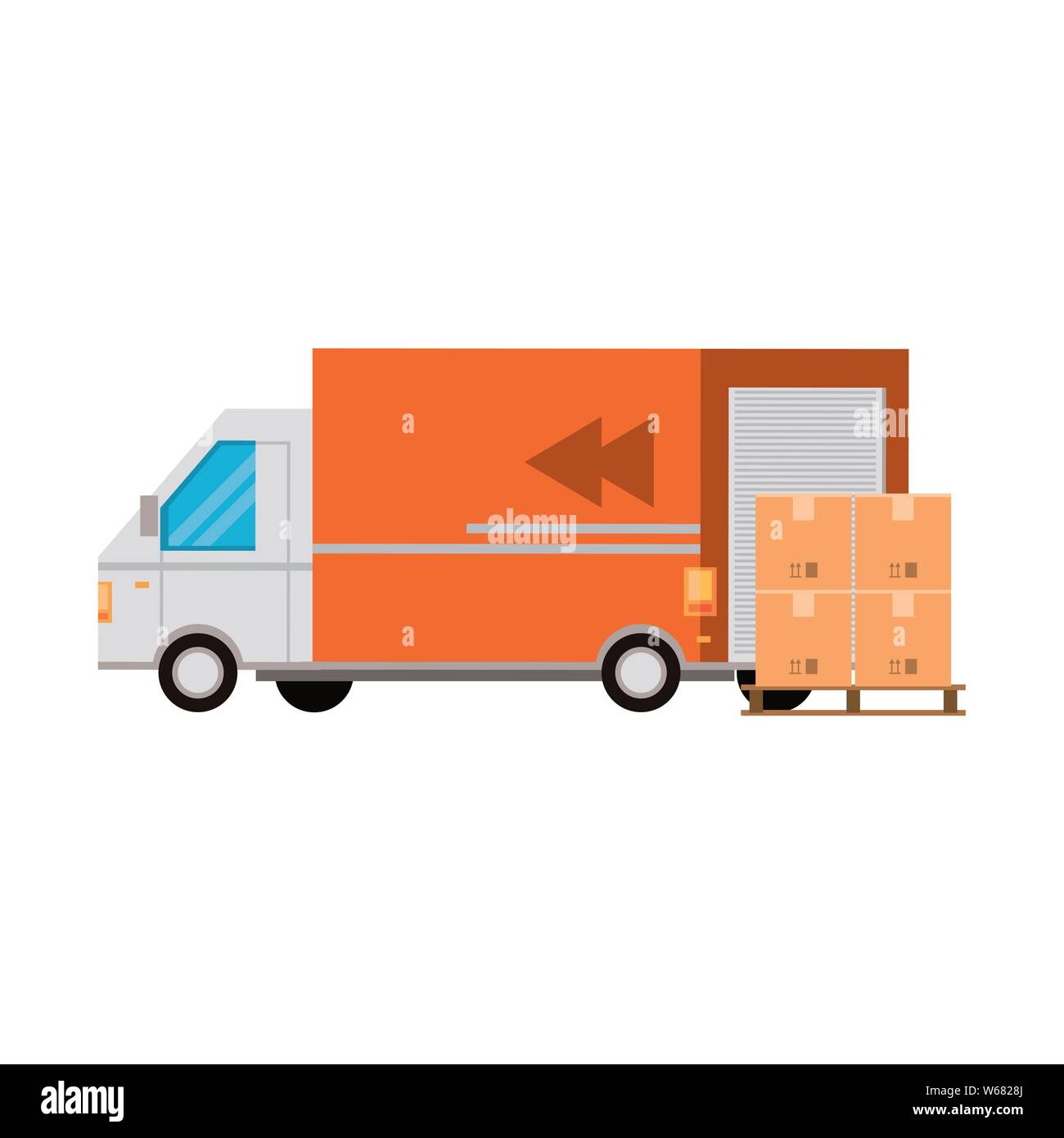 shipping logistic delivery cargo cartoon Stock Vector Image & Art - Alamy