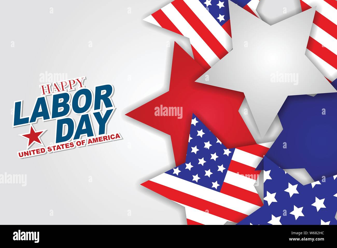 Happy Labor Day vector illustration. American flag inside scattered ...