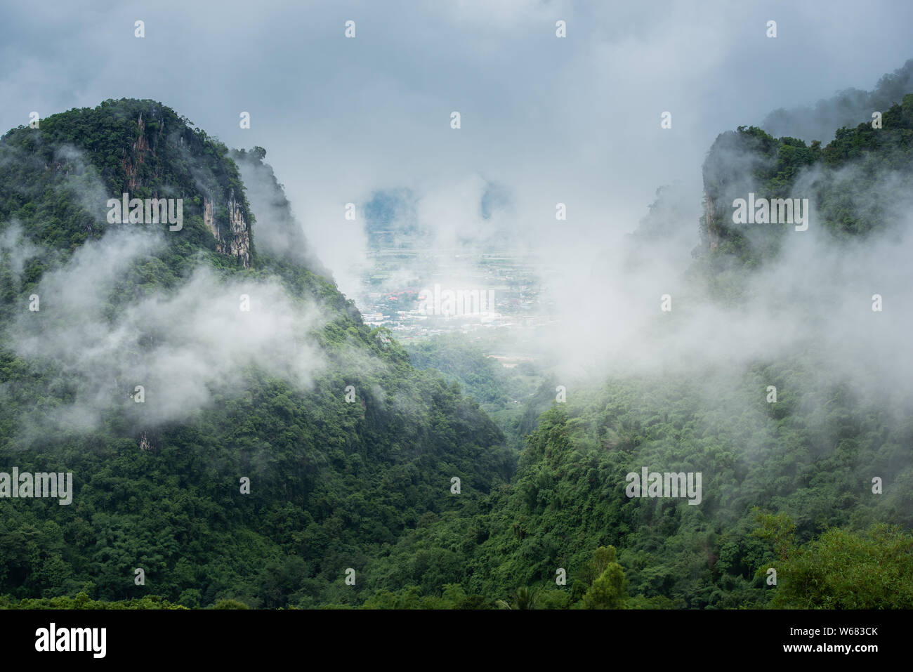 Maesai District, Chiangrai, Thailand scene from the high mountain in ...
