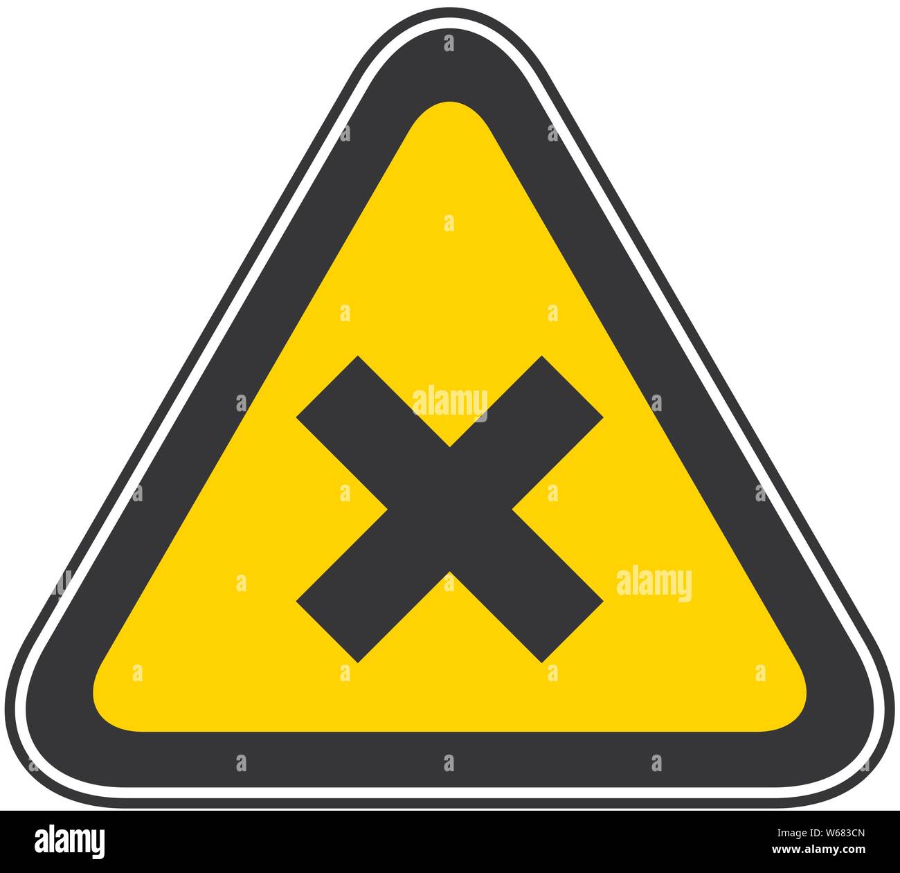 Triangular Warning Hazard Symbol Stock Vector Image & Art - Alamy
