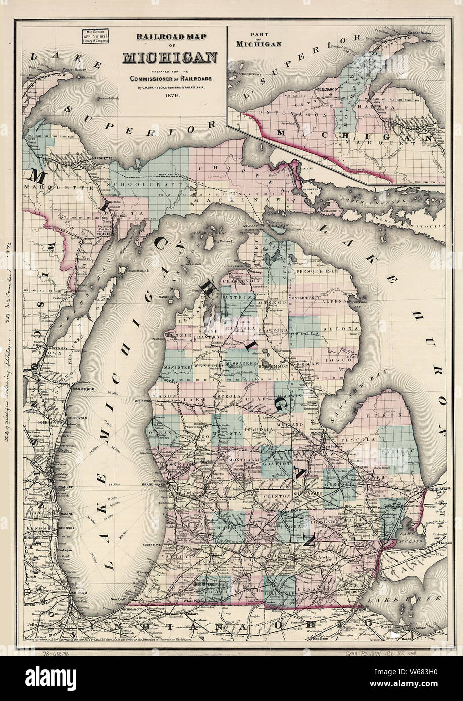 0133 Railroad Maps Railroad map of Michigan prepared for the ...
