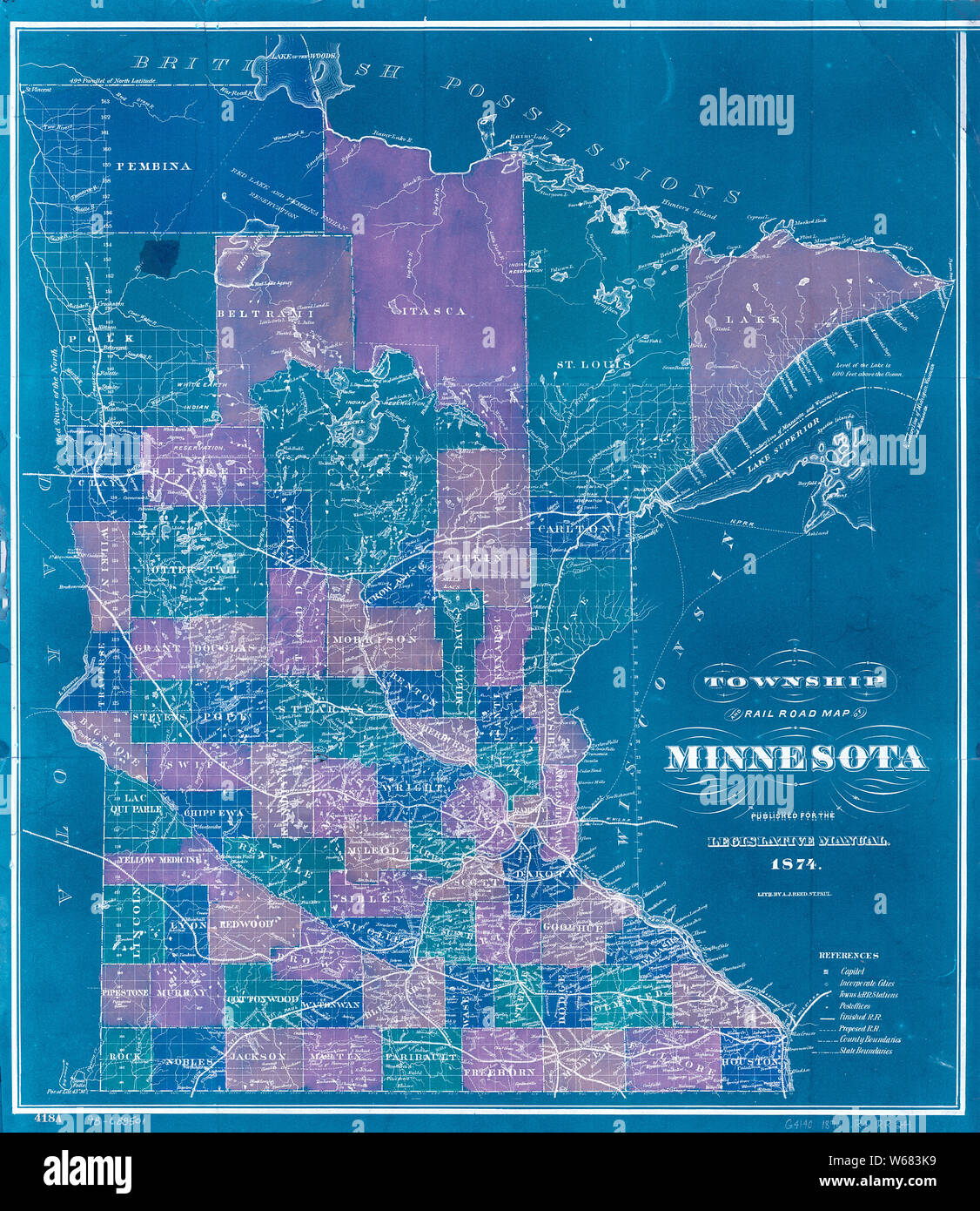 0134 Railroad Maps Township and railroad map of Minnesota published for ...