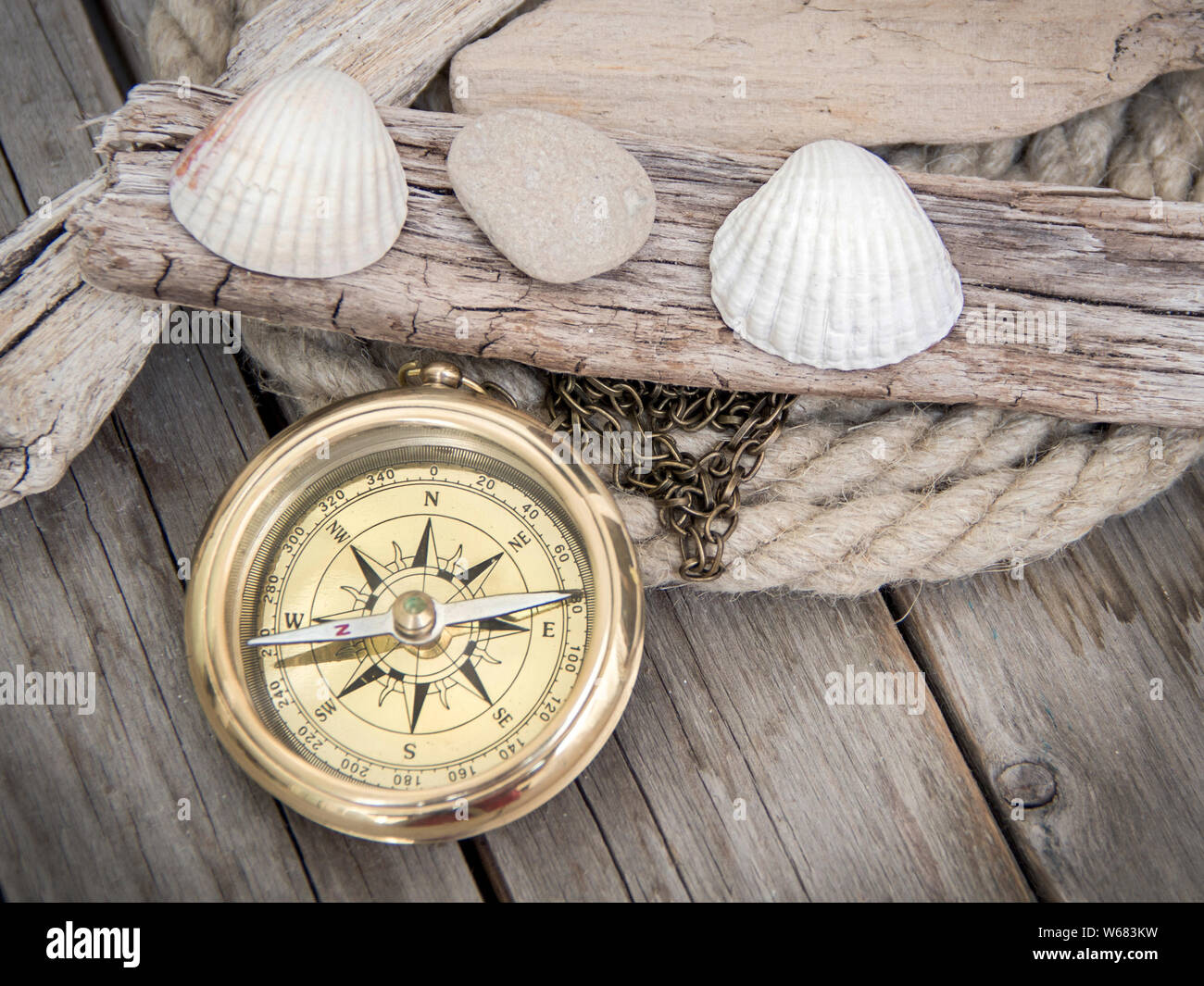 Exploring background with compass Stock Photo - Alamy