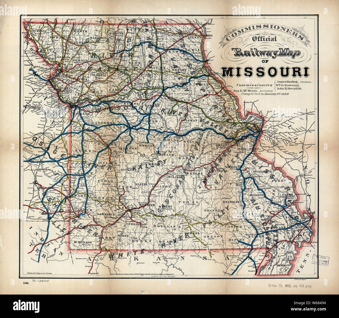 0137 Railroad Maps Commissioners official railway map of Missouri ...