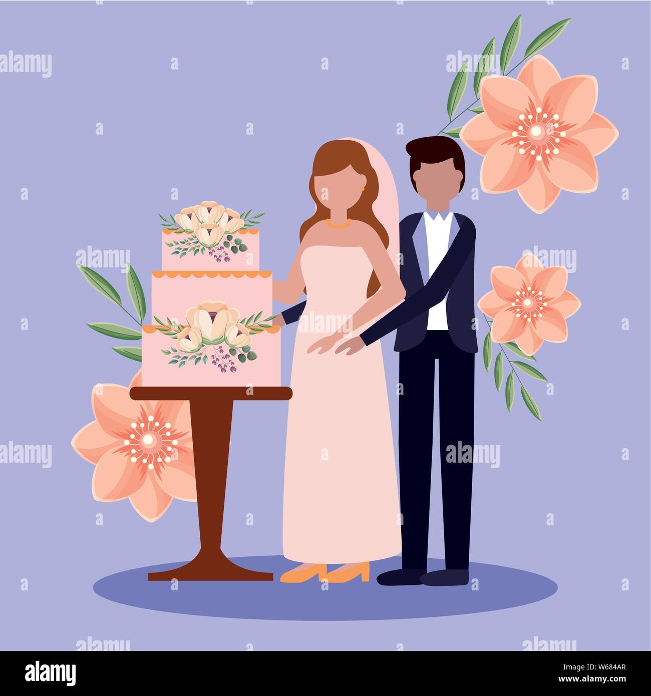 Couple of bride and groom avatar design Stock Vector Image & Art - Alamy