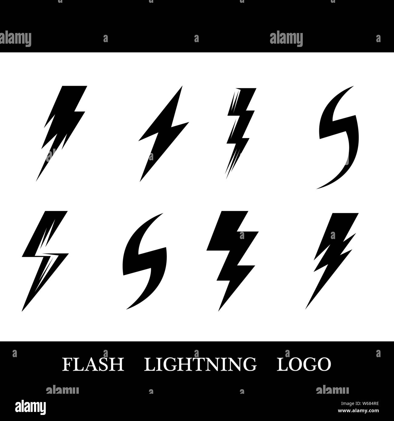 Lightning bolt flash thunderbolt icons vectors Stock Vector Image & Art ...