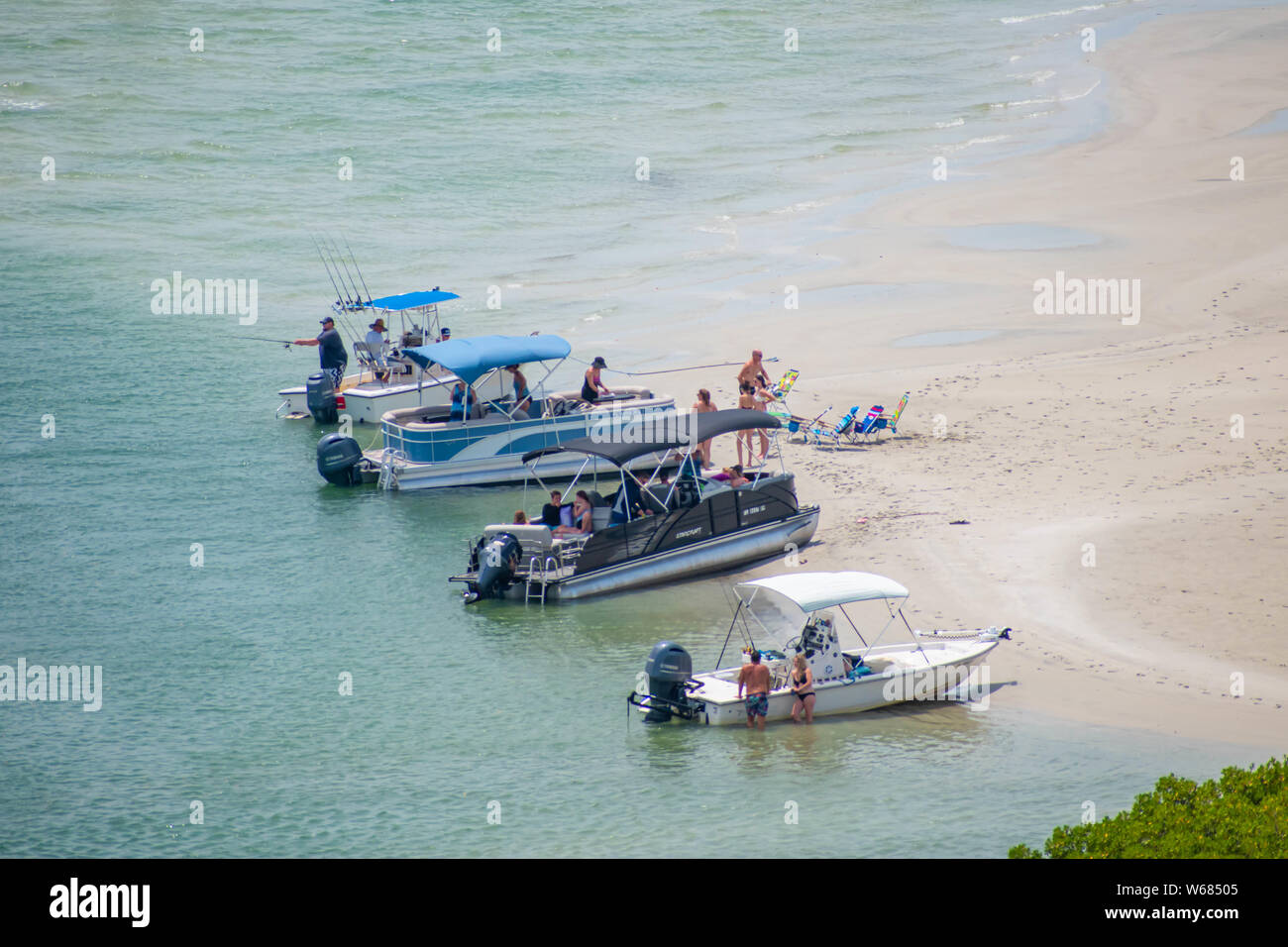 Ponce de Leon Inlet, Florida. July 19, 2019 Partial view of beach and ...