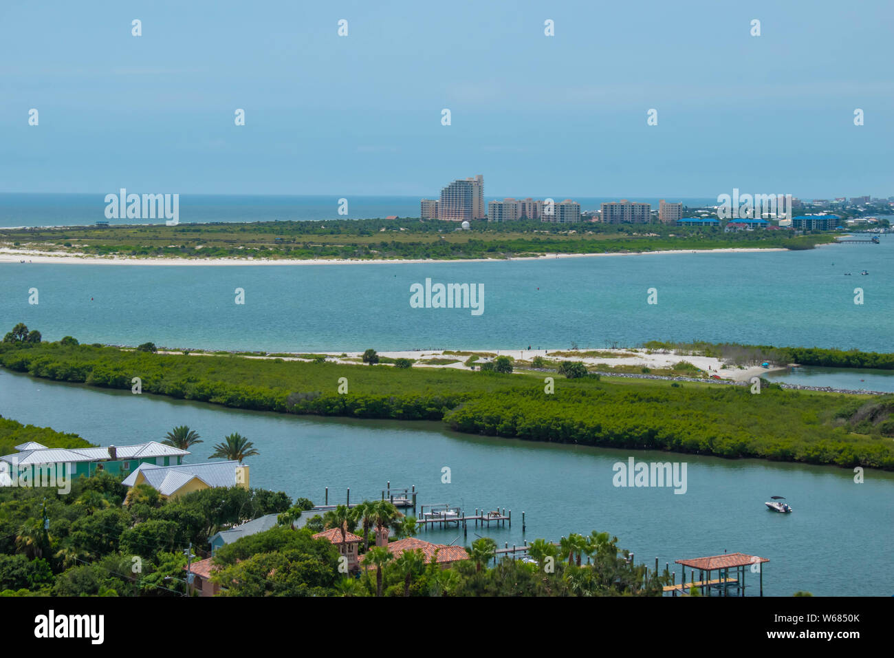Ponce de Leon Inlet, Florida. July 19, 2019 Panoramic view of sailboat ...