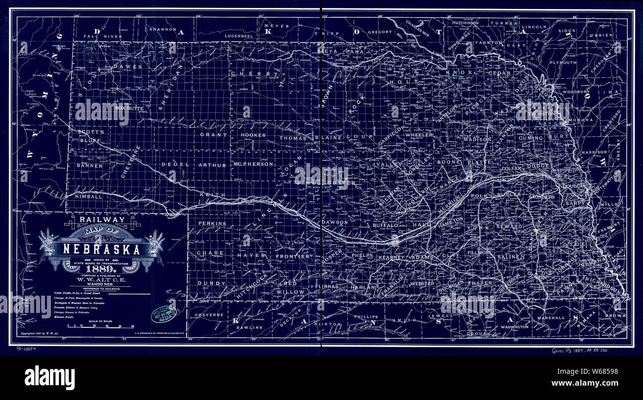 0141 Railroad Maps Railway map of Nebraska issued by State Board of ...