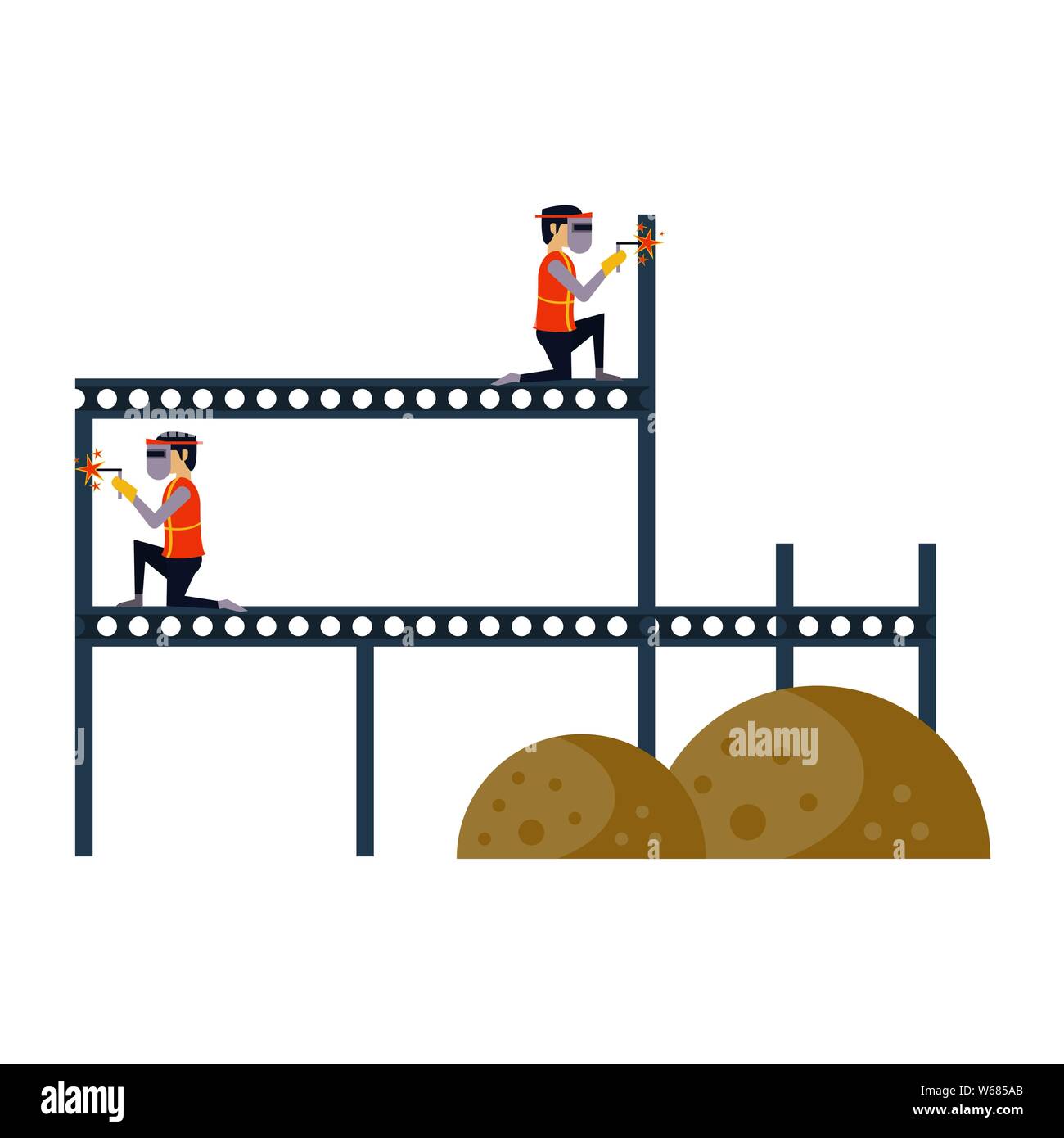 construction architectural engineering work cartoon Stock Vector Image ...