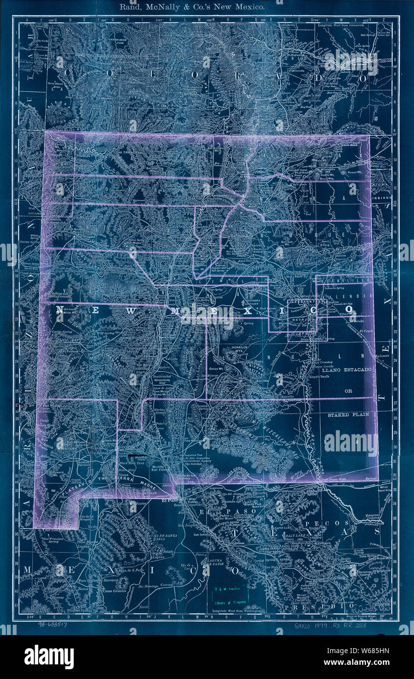 0145 Railroad Maps Indexed map of New Mexico showing stage lines ...