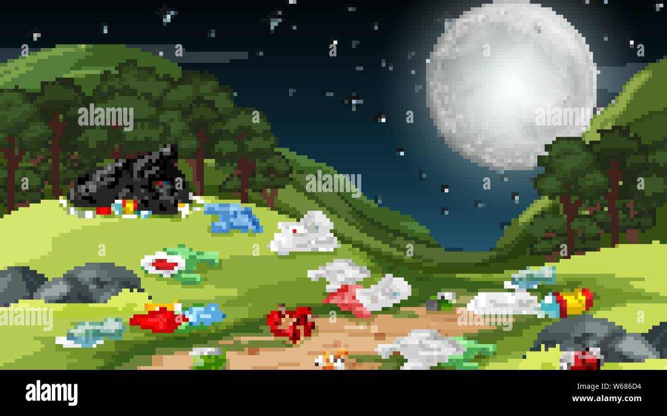 Rubbish in outdoor scene illustration Stock Vector Image & Art - Alamy