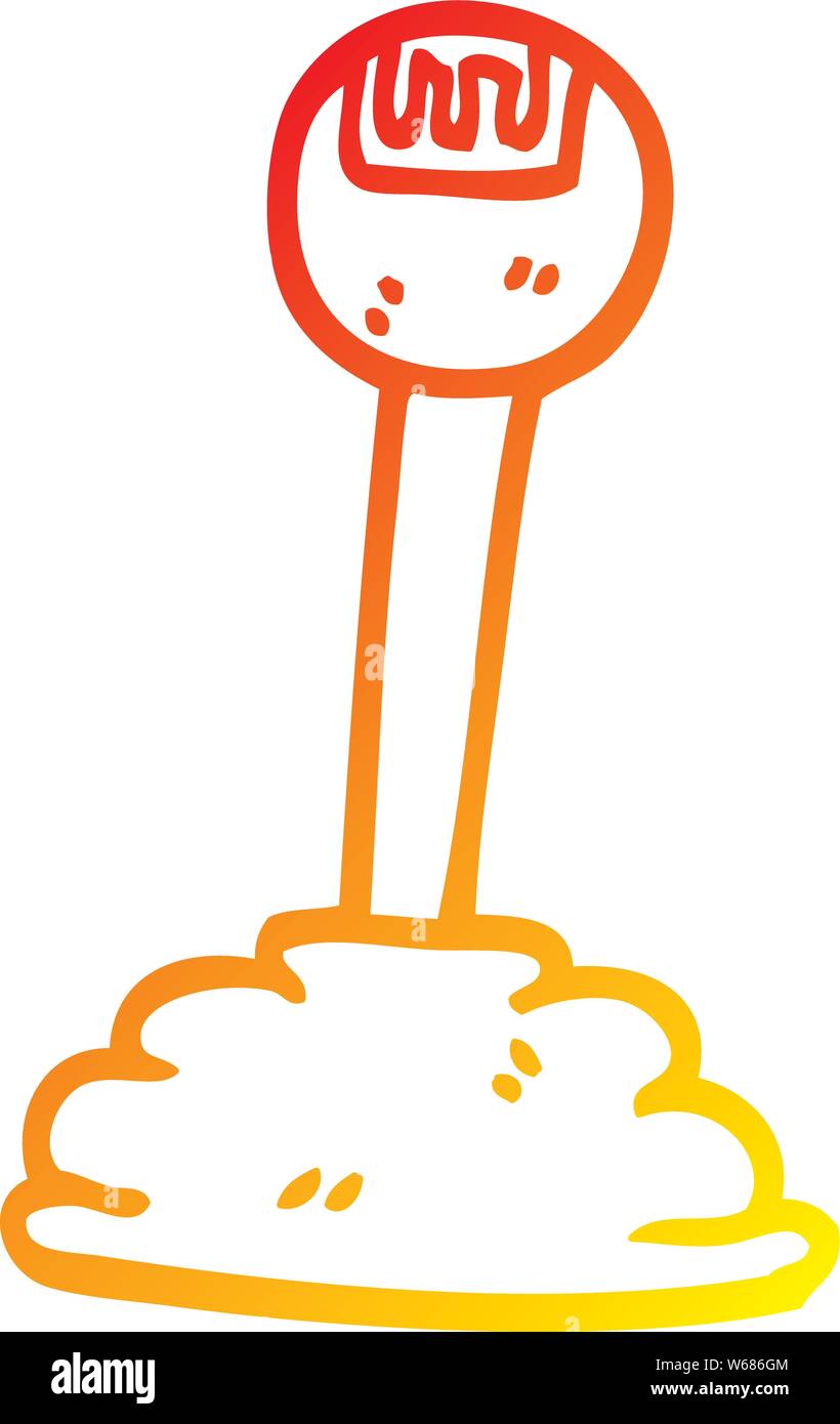 warm gradient line drawing of a cartoon gear shift Stock Vector Image ...