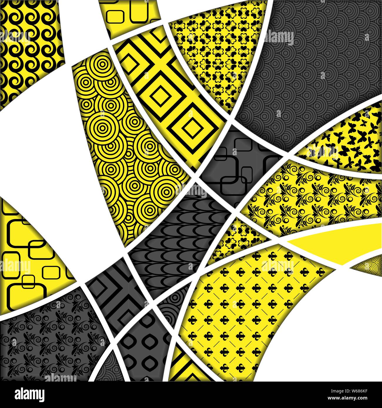 Set of different color zentangle patterns isolated on white background ...