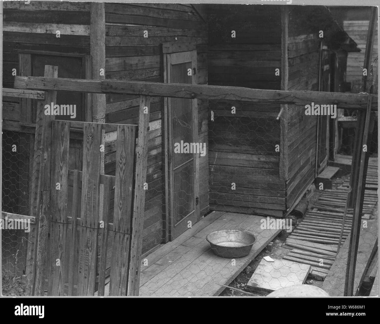 Sacramento, California. Close-up of home in Louis' Camp; Scope and ...