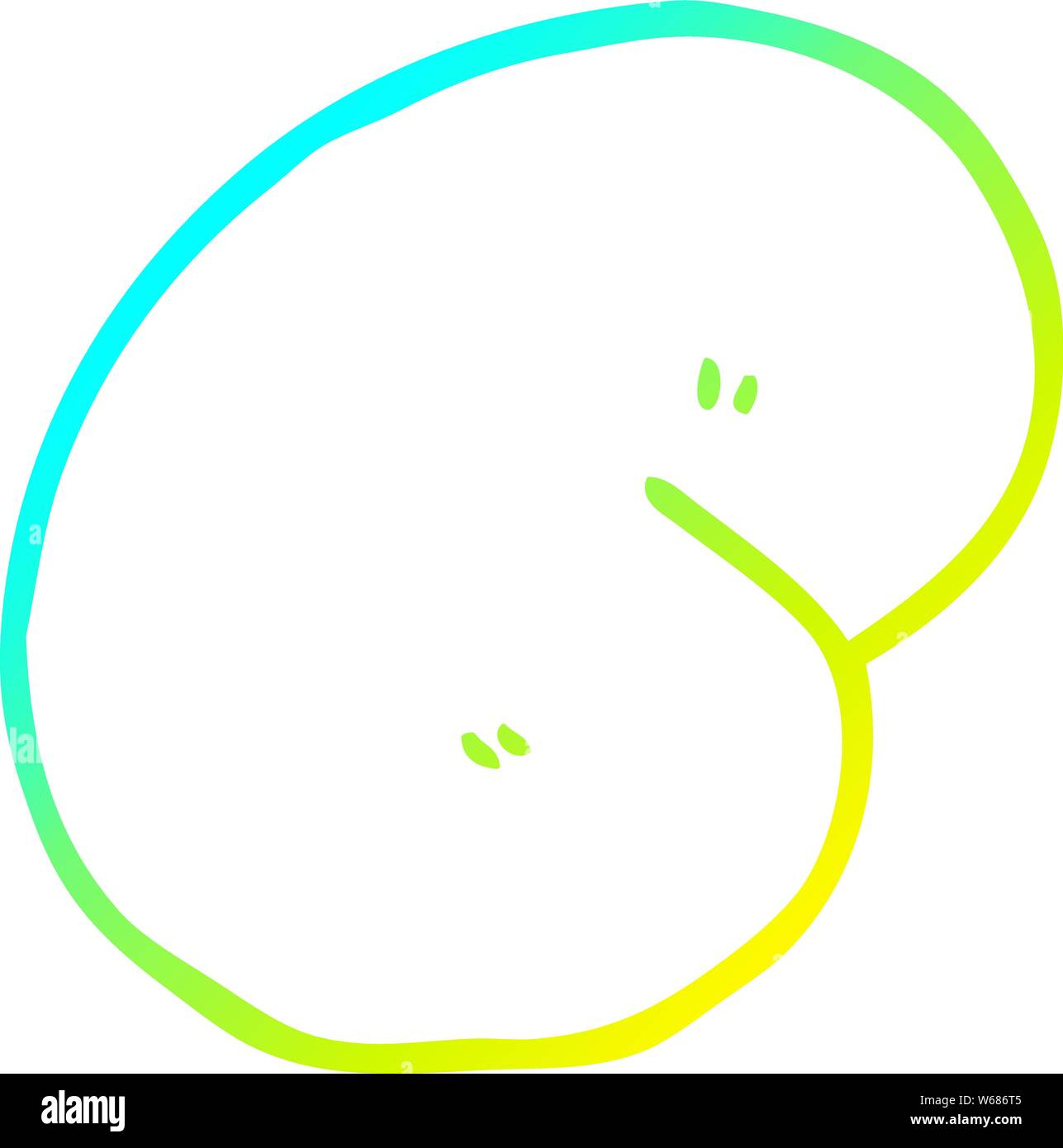 cold gradient line drawing of a cartoon magic bean Stock Vector Image ...