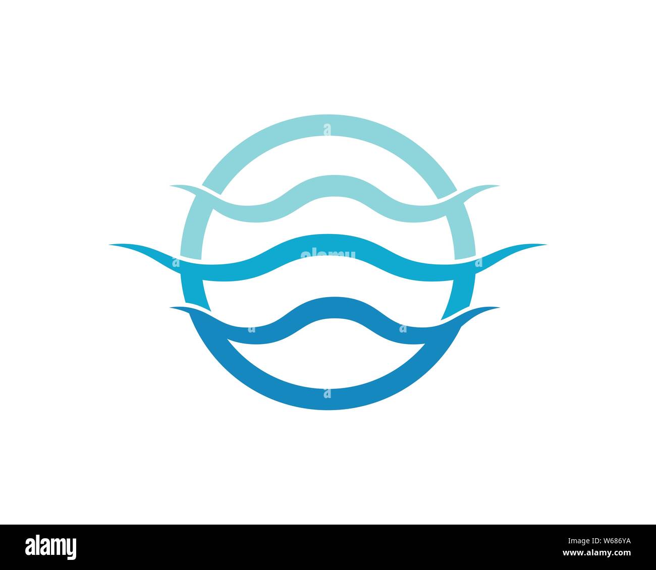 Water Wave symbol and icon Logo Template vector Stock Vector Image ...
