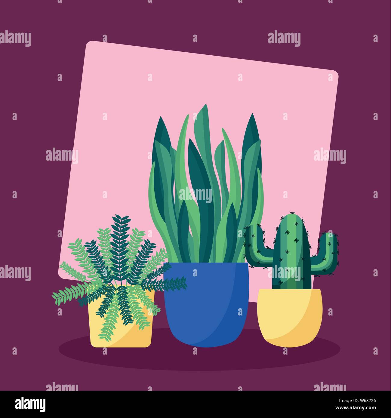 decorative plants flat image design Stock Vector Image & Art - Alamy