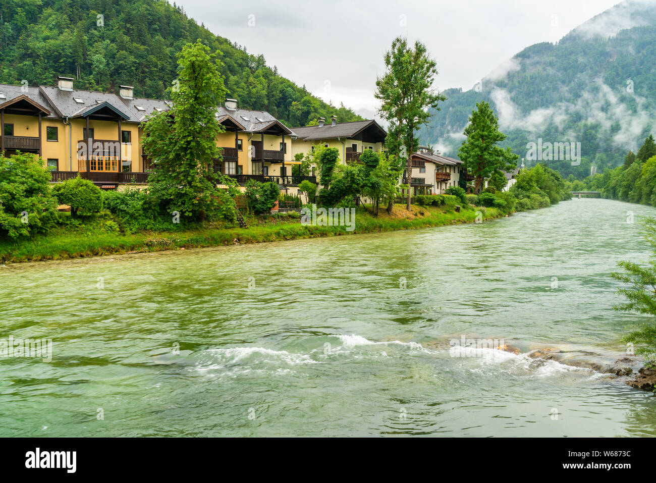 View of Traun River in Bad Ischl, a spa town in Austria Stock Photo - Alamy
