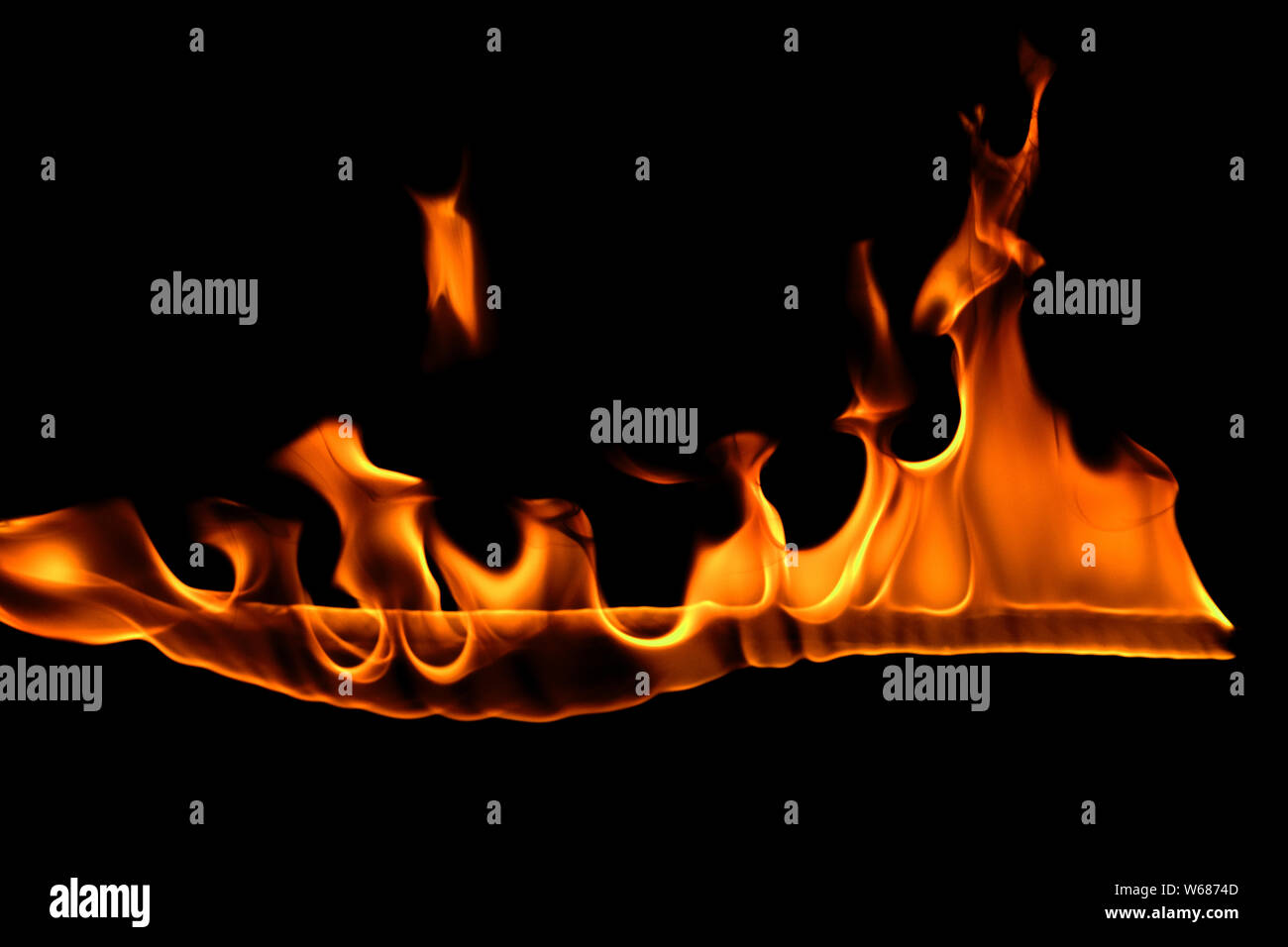 Fire flames on Abstract art black background, Burning red hot sparks ...