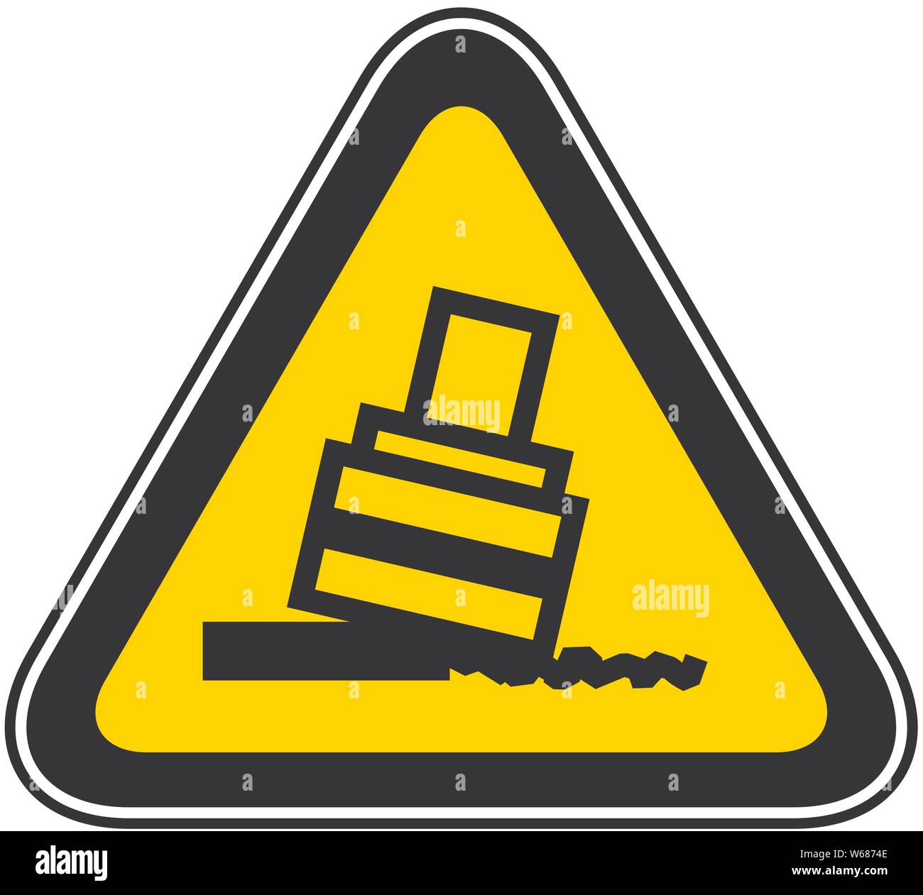 Triangular yellow Warning Hazard Symbol, vector illustration Stock ...
