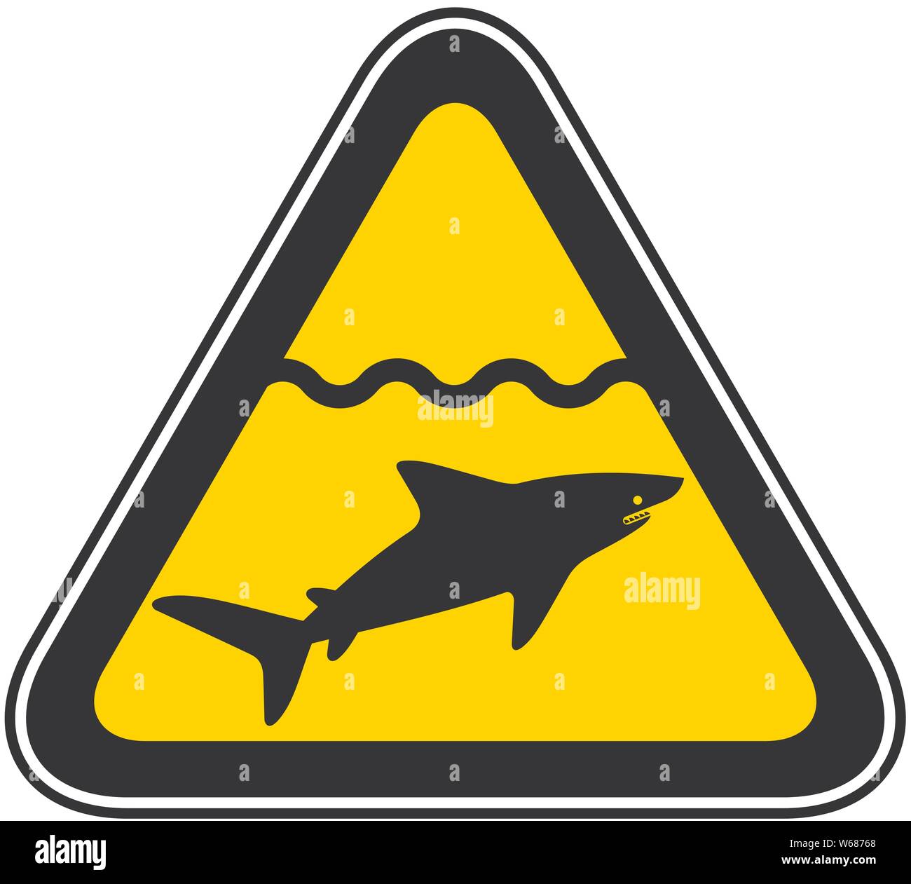Triangular yellow Warning Hazard Symbol, vector illustration Stock ...