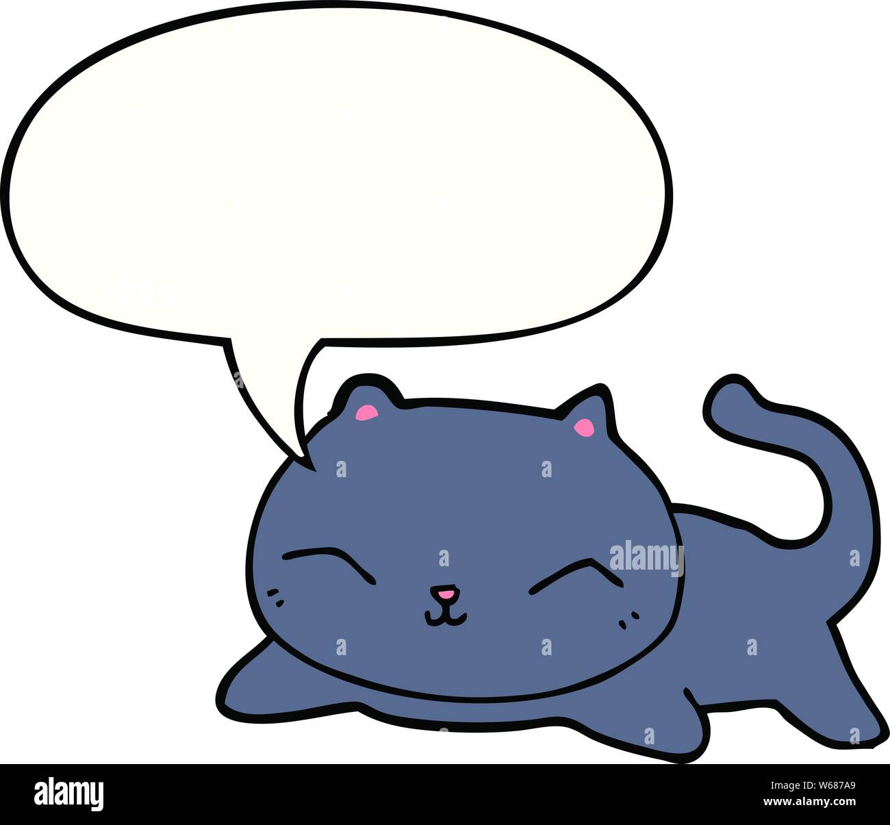 cartoon cat with speech bubble Stock Vector Image & Art - Alamy