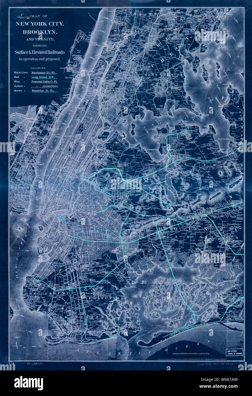 0152 Railroad Maps Map of New York City Brooklyn and vicinity showing ...