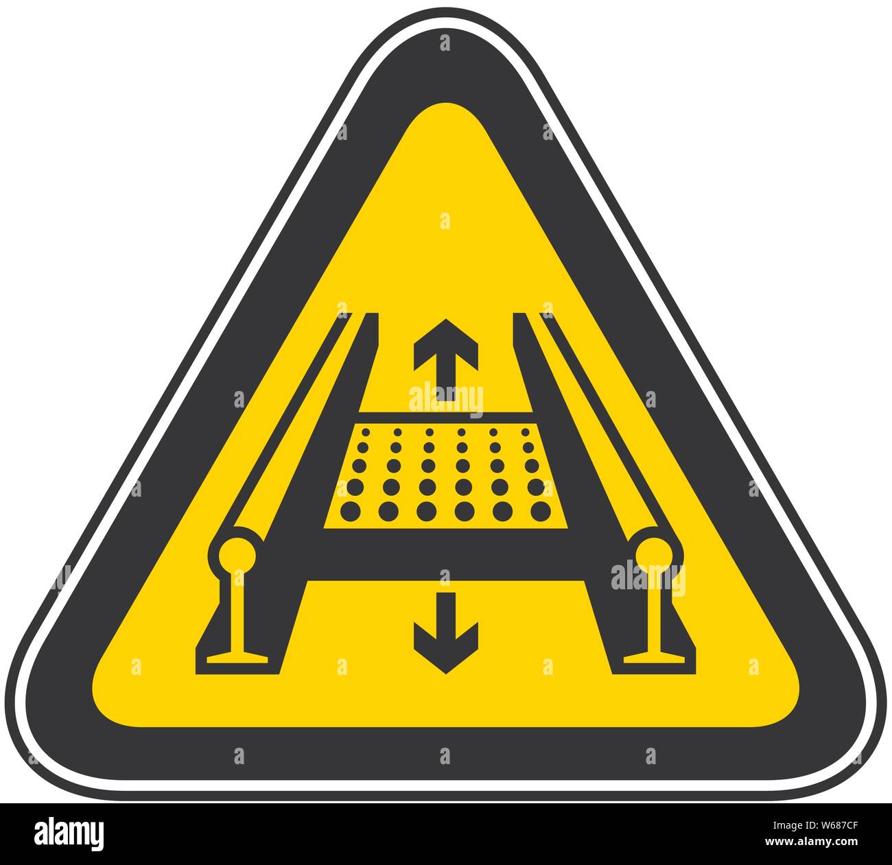 Triangular yellow Warning Hazard Symbol, vector illustration Stock ...