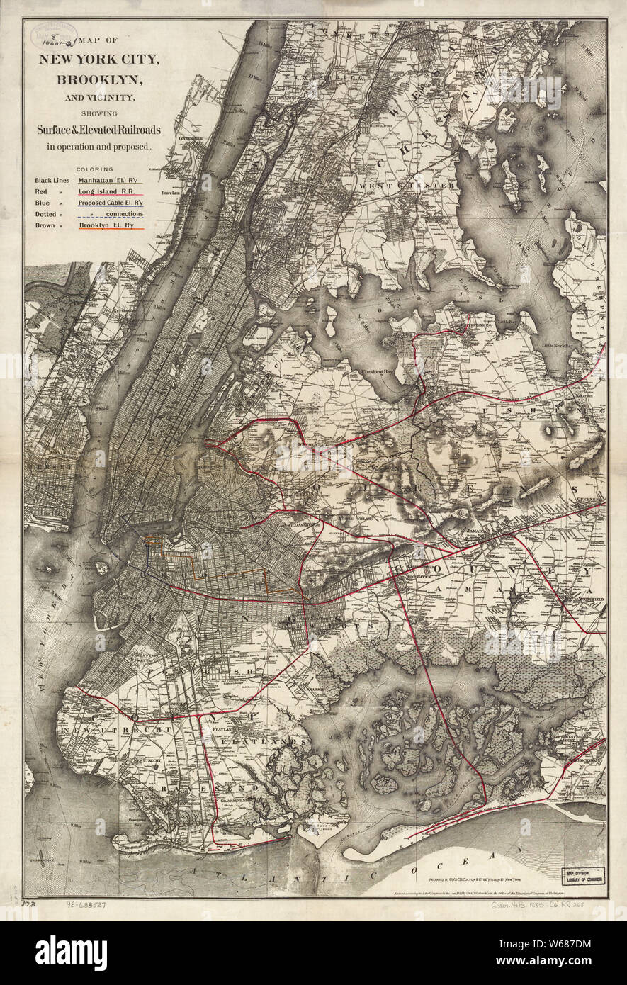 0152 Railroad Maps Map of New York City Brooklyn and vicinity showing ...