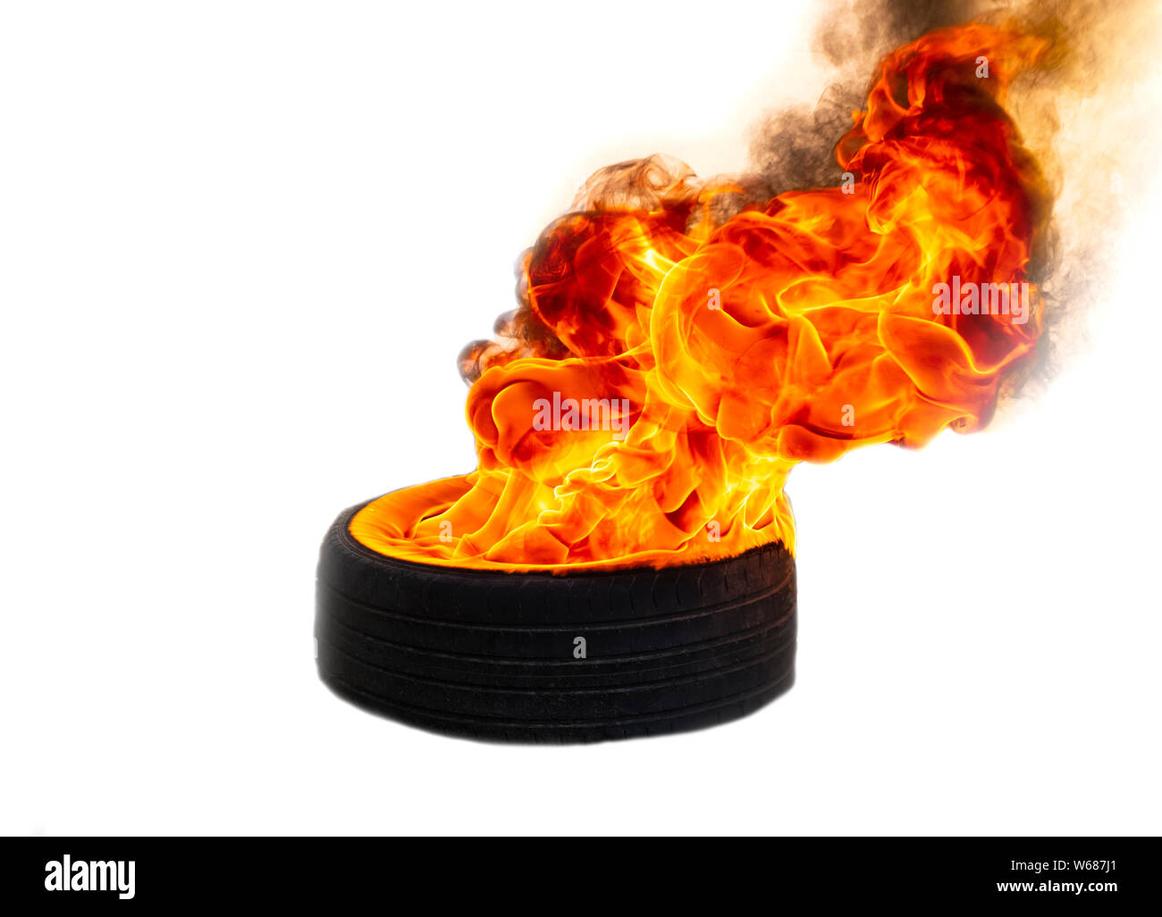Fire flames burning tire red hot sparks Stock Photo - Alamy
